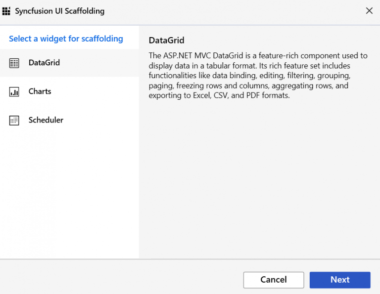 Scaffolding Controls in ASP.NET MVC | Syncfusion Blogs