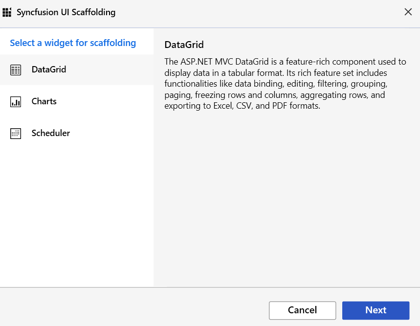 Scaffolding Controls in ASP.NET MVC | Syncfusion Blogs