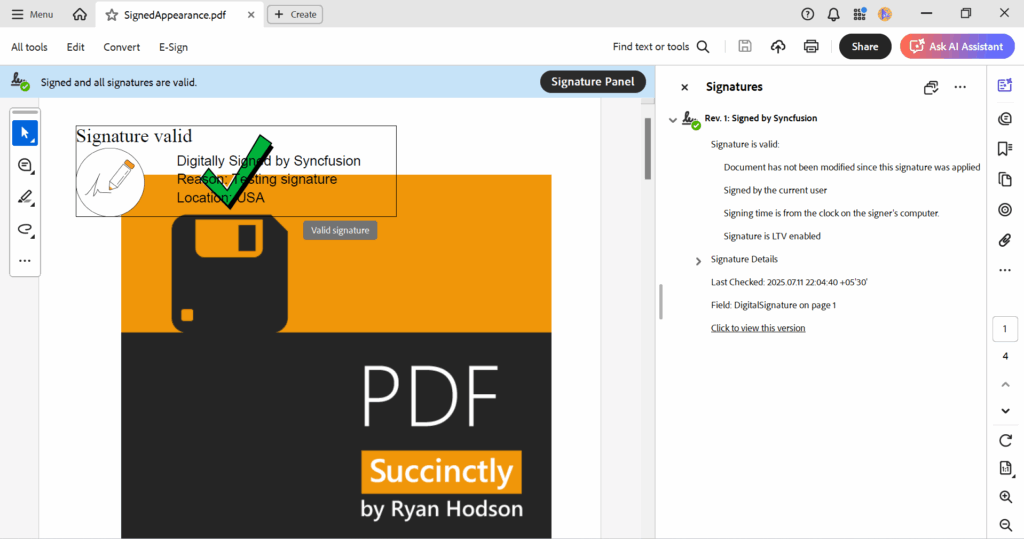 How to Digitally Sign and Verify PDF Signatures in C# | Syncfusion Blogs