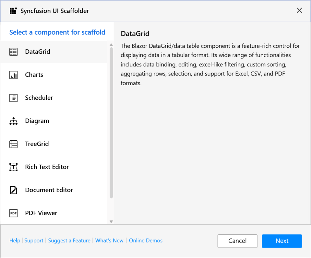 Scaffolding Syncfusion Controls in Blazor Applications | Syncfusion Blogs