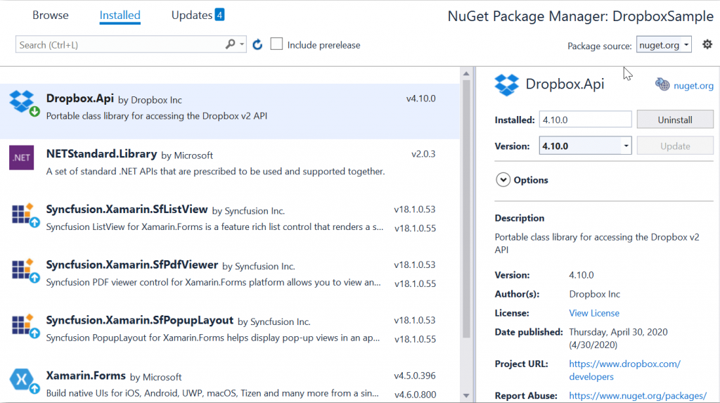 Easy Steps to Access Files in Dropbox and Use Them in a Xamarin App | Syncfusion Blogs