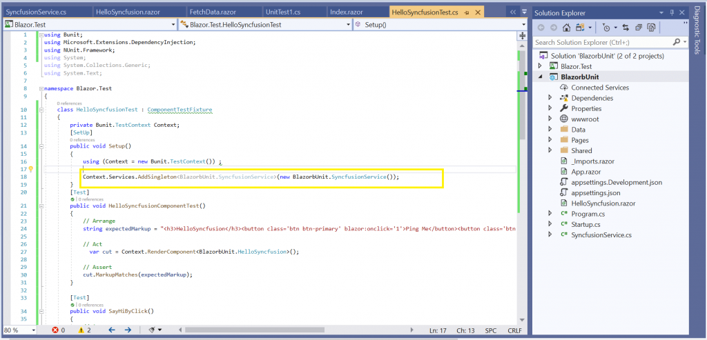 bUnit for Blazor and How to Integrate it in Azure Pipeline | Syncfusion Blogs