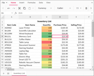 Formatting Essential JavaScript Spreadsheet: Conditional Formatting