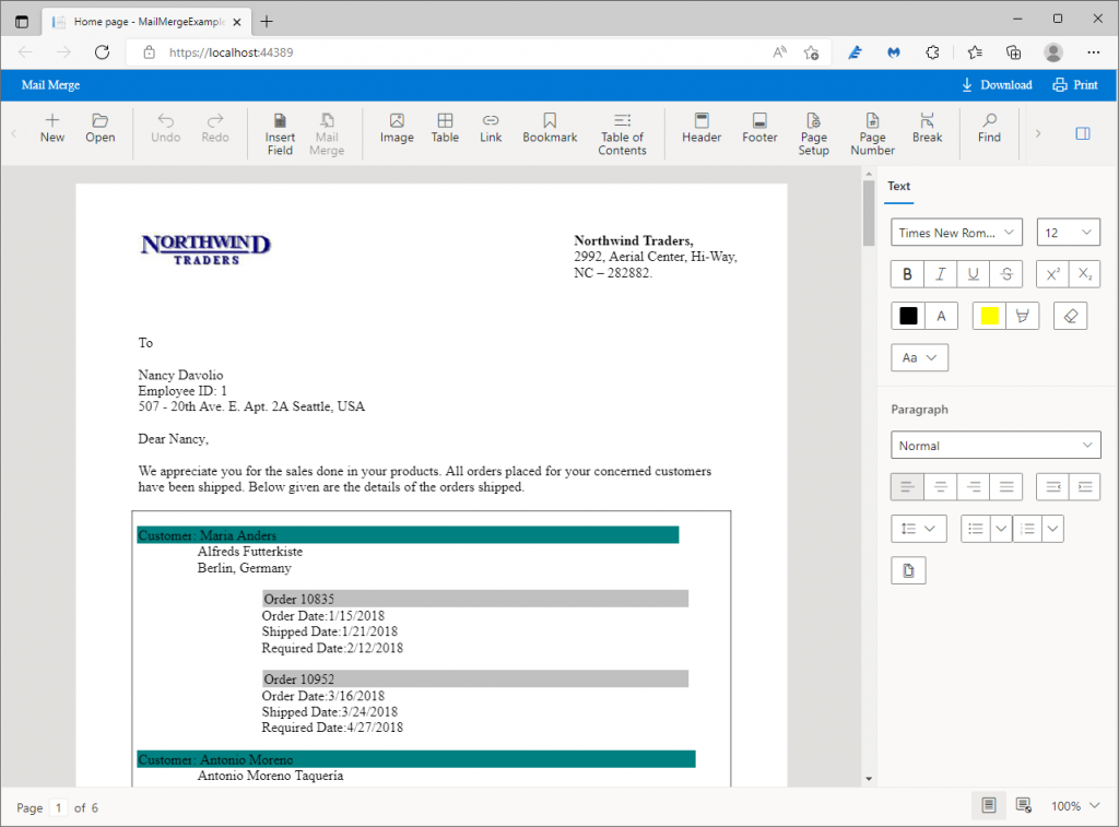 Easily Generate Bulk Reports Using Mail Merge in Angular