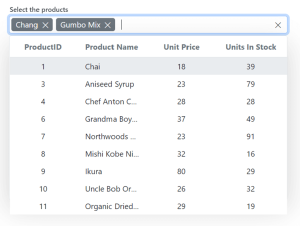 React Multicolumn MultiSelect Dropdown Component