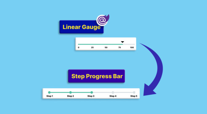 Smartly Customize the Blazor Linear Gauge to Reproduce a Step Progress Bar