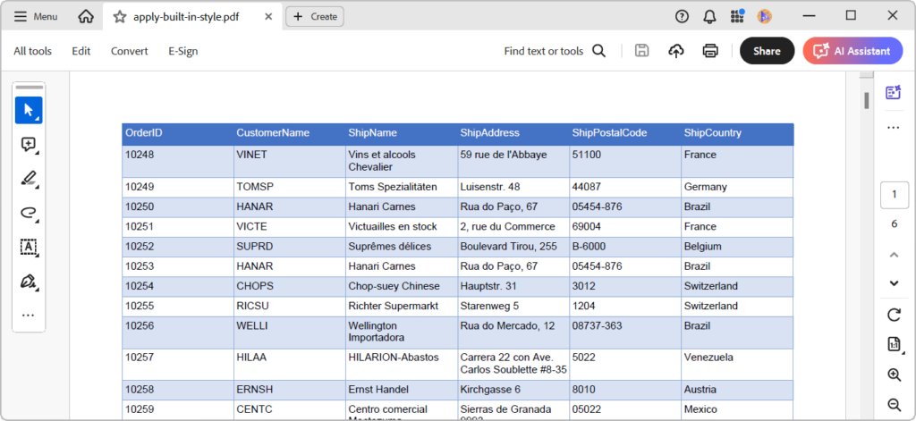 Easily Create PDF Tables with Advanced Customization in C#