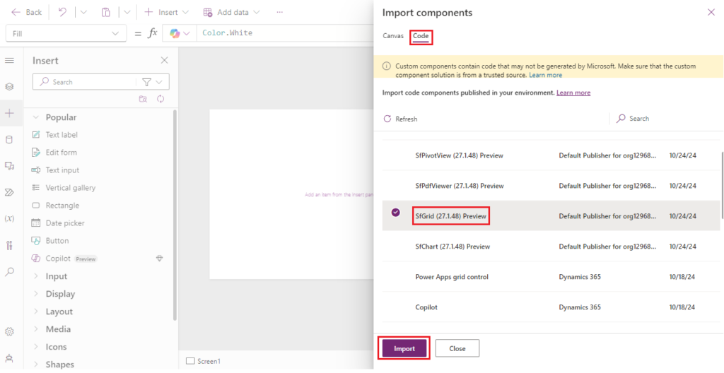 Easily Integrate Syncfusion UI Components into PowerApps