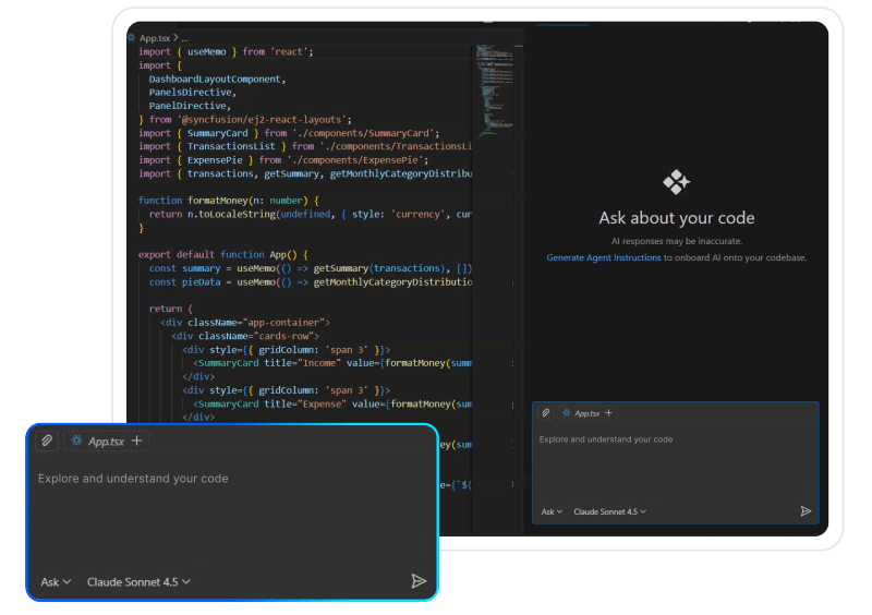 AI Code Editor for Enterprise App Development | Syncfusion Code Studio