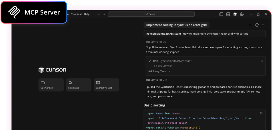 AI Coding Assistants (MCP Server) for Enterprise App Development | Syncfusion®