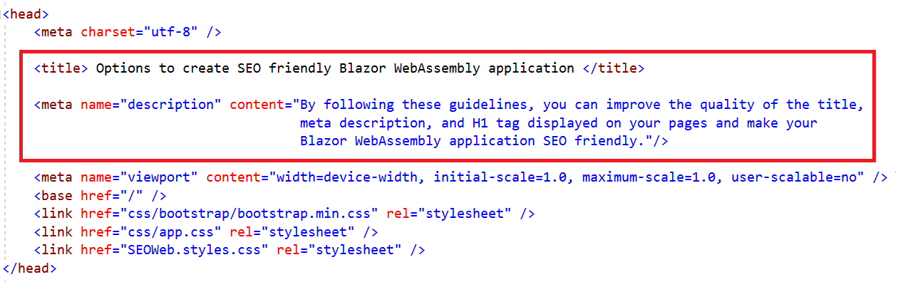 How do you create an SEO-friendly Blazor WebAssembly application?
