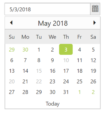 ASP.NET Web Forms DatePicker Control | Syncfusion