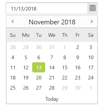 ASP.NET Web Forms DatePicker Control | Syncfusion