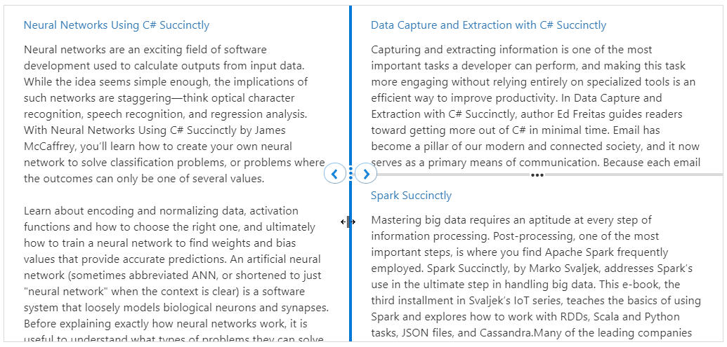 ASP.NET Core Splitter | Split Container & Panes | Syncfusion