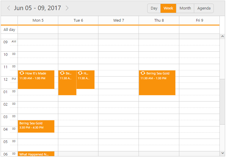 Scheduler Control for ASP.NET MVC (jQuery) | Syncfusion