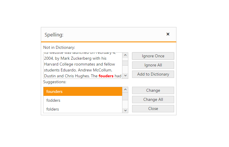 ASP.NET MVC (jQuery) SpellChecker Control | Syncfusion