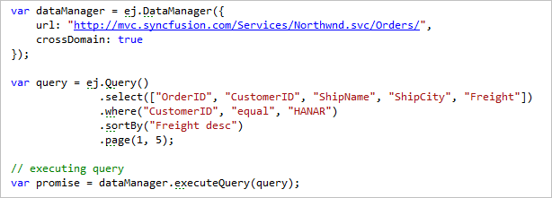 Data Manager Widget for jQuery | Syncfusion
