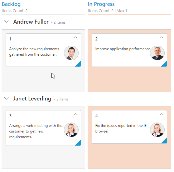 Columns | JSP Kanban Board | Syncfusion