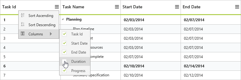 High-performance JSP Tree grid | Syncfusion