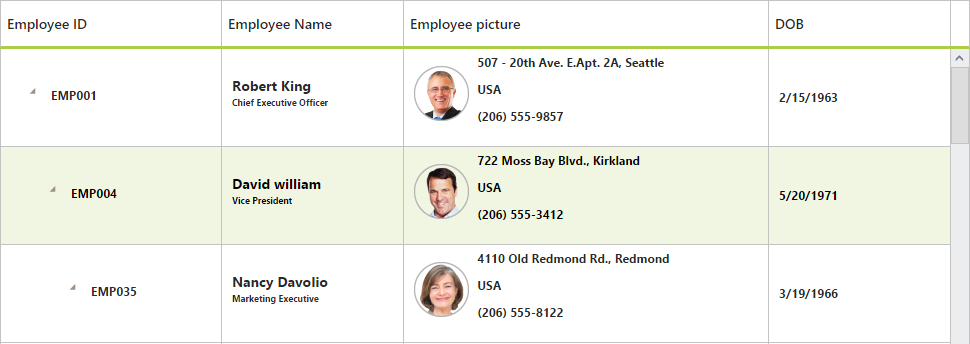 High-performance JSP Tree grid | Syncfusion
