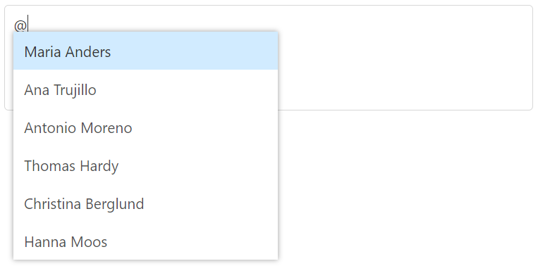 React Mention | @Mention component | Syncfusion