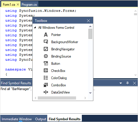 WinForms Docking | Visual Studio-like Docking | Syncfusion