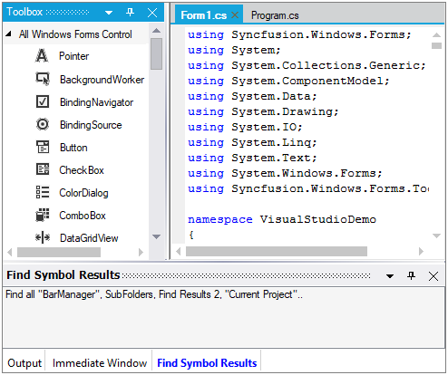 WinForms Docking | Visual Studio-like Docking | Syncfusion