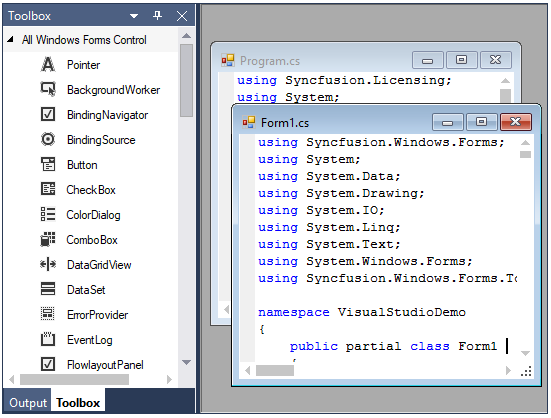 WinForms Docking | Visual Studio-like Docking | Syncfusion