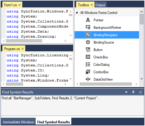 WinForms Docking | Visual Studio-like Docking | Syncfusion