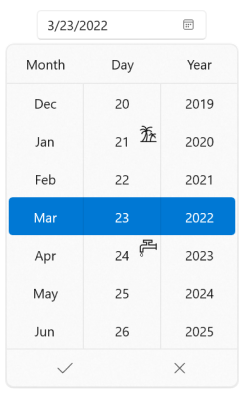 WinUI Date Picker Control | Syncfusion