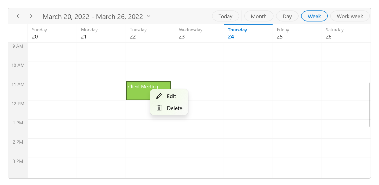 WinUI Scheduler | Event Calendar Control | Syncfusion