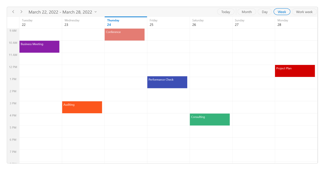WinUI Scheduler | Event Calendar Control | Syncfusion
