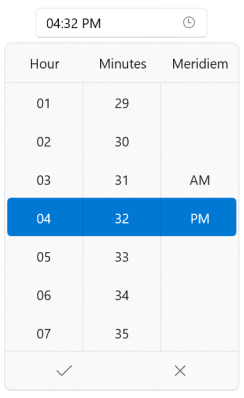 WinUI Time Picker Control | Syncfusion