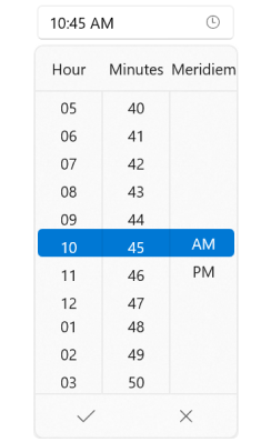 WinUI Time Picker Control | Syncfusion
