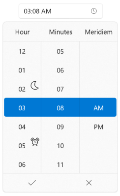 WinUI Time Picker Control | Syncfusion