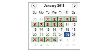 WPF Calendar | Month Calendar | Syncfusion