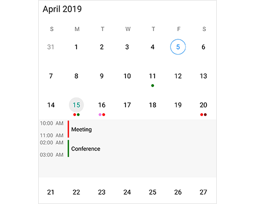 Xamarin.Android Calendar Control | Month Calendar | Syncfusion