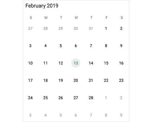 Xamarin.Android Calendar Control | Month Calendar | Syncfusion