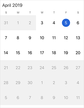 Xamarin.iOS Calendar Control | Month Calendar | Syncfusion