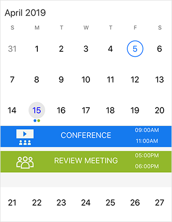 Xamarin.iOS Calendar Control | Month Calendar | Syncfusion