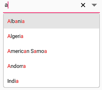 Xamarin ComboBox | Editable ComboBox | Syncfusion