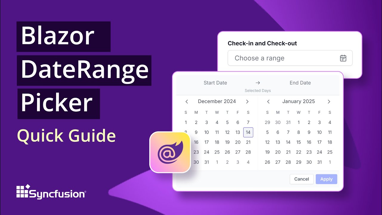 Blazor DateRangePicker: The Ultimate Feature Walkthrough | Self-Guided Essential Studio® Quick ...