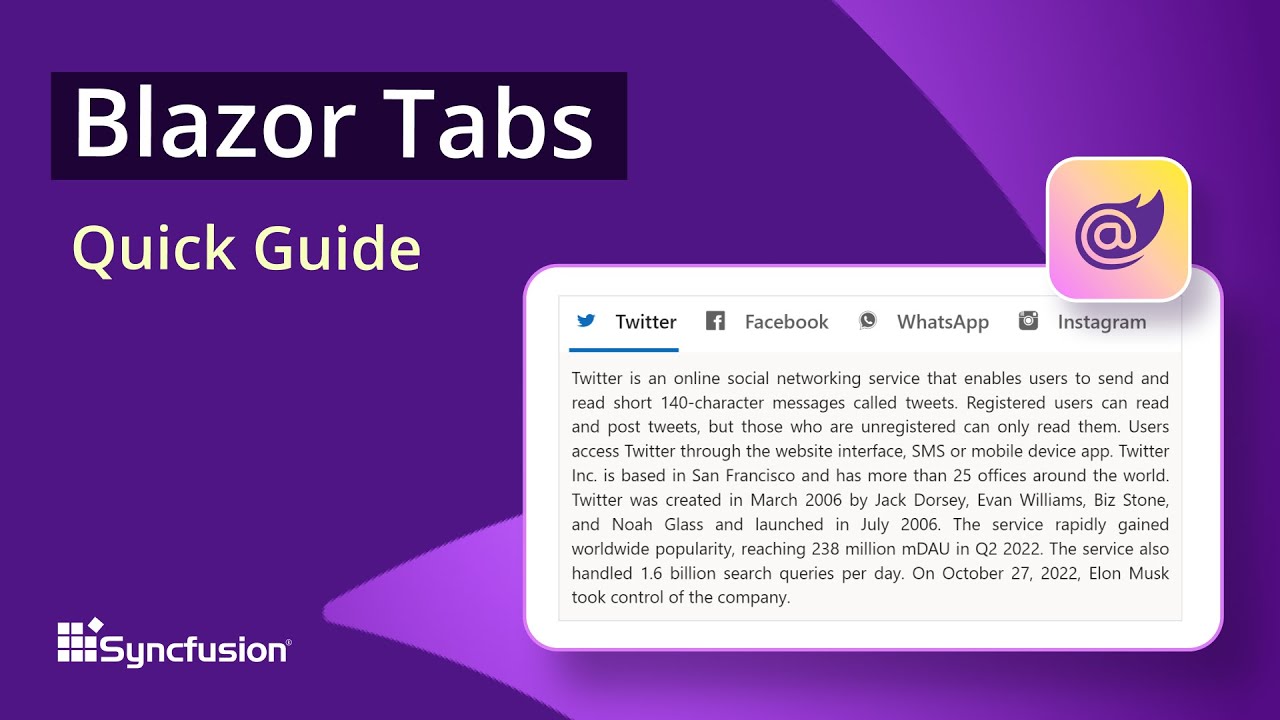 Blazor Tabs: The Ultimate Feature Walkthrough | Self-Guided Essential Studio® Quick Video Guide ...