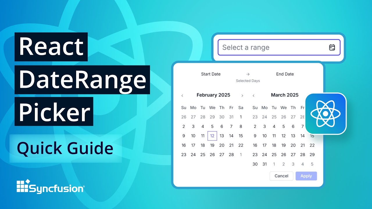React DateRangePicker: The Ultimate Feature Walkthrough | Self-Guided Essential Studio® Quick ...