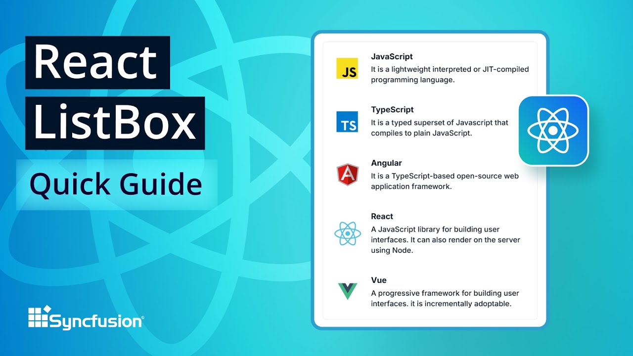 React ListBox: The Ultimate Feature Walkthrough | Self-Guided Essential Studio® Quick Video ...