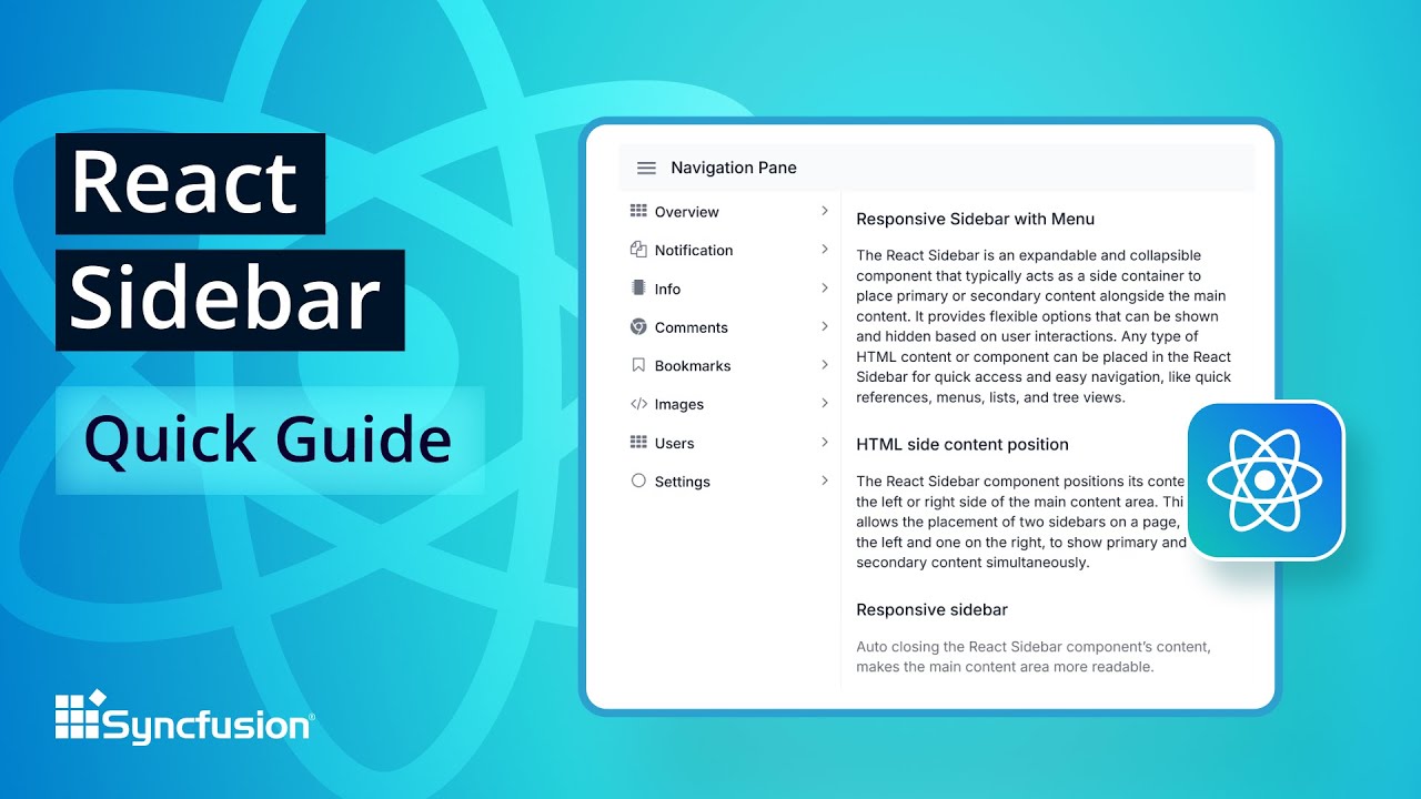 React Sidebar: The Ultimate Feature Walkthrough | Self-Guided Essential Studio® Quick Video ...